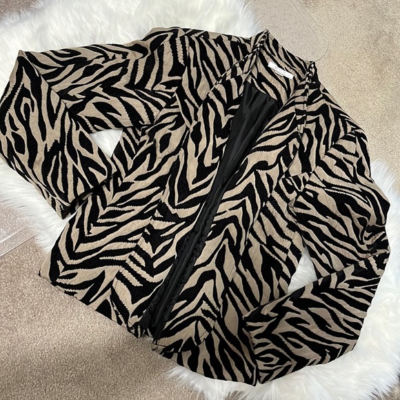 erin london | Jackets & Coats | Erin London Black And Tan Zebra Jacket ...